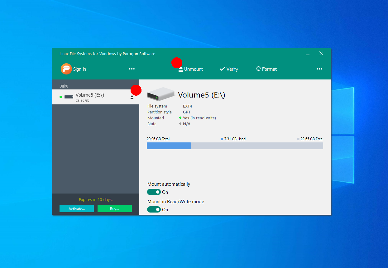 Подключение ext4 в Windows