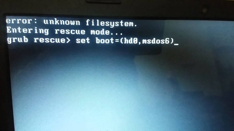 Ошибка grub rescue unknown filesystem - Losst