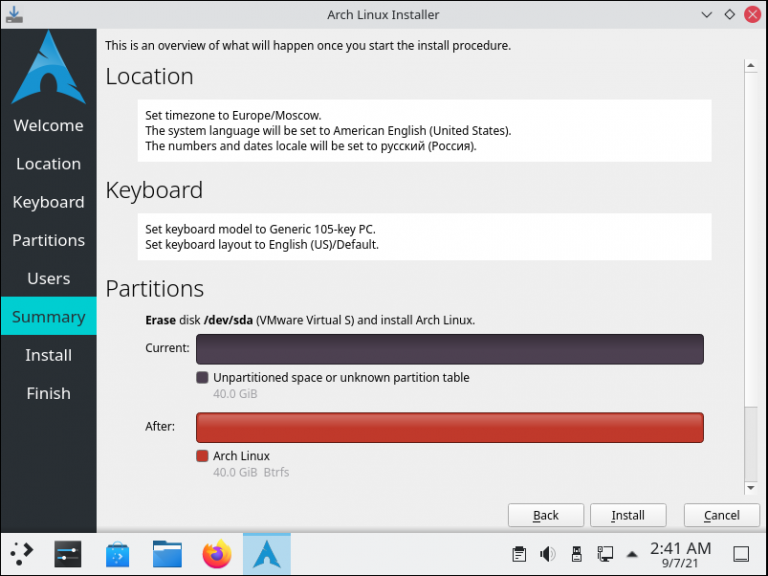 Графическая установка ArchLinux - Losst
