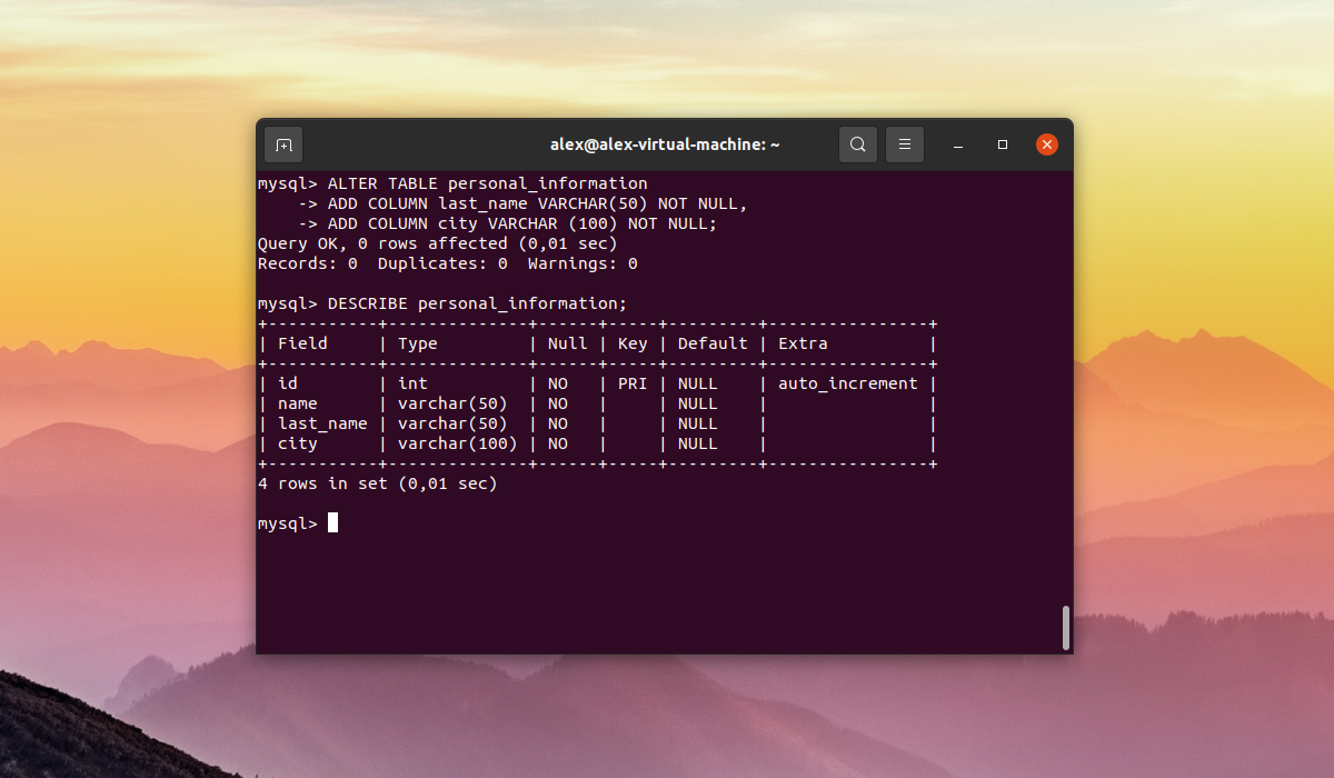 Как добавить столбец в таблицу MySQL - Losst